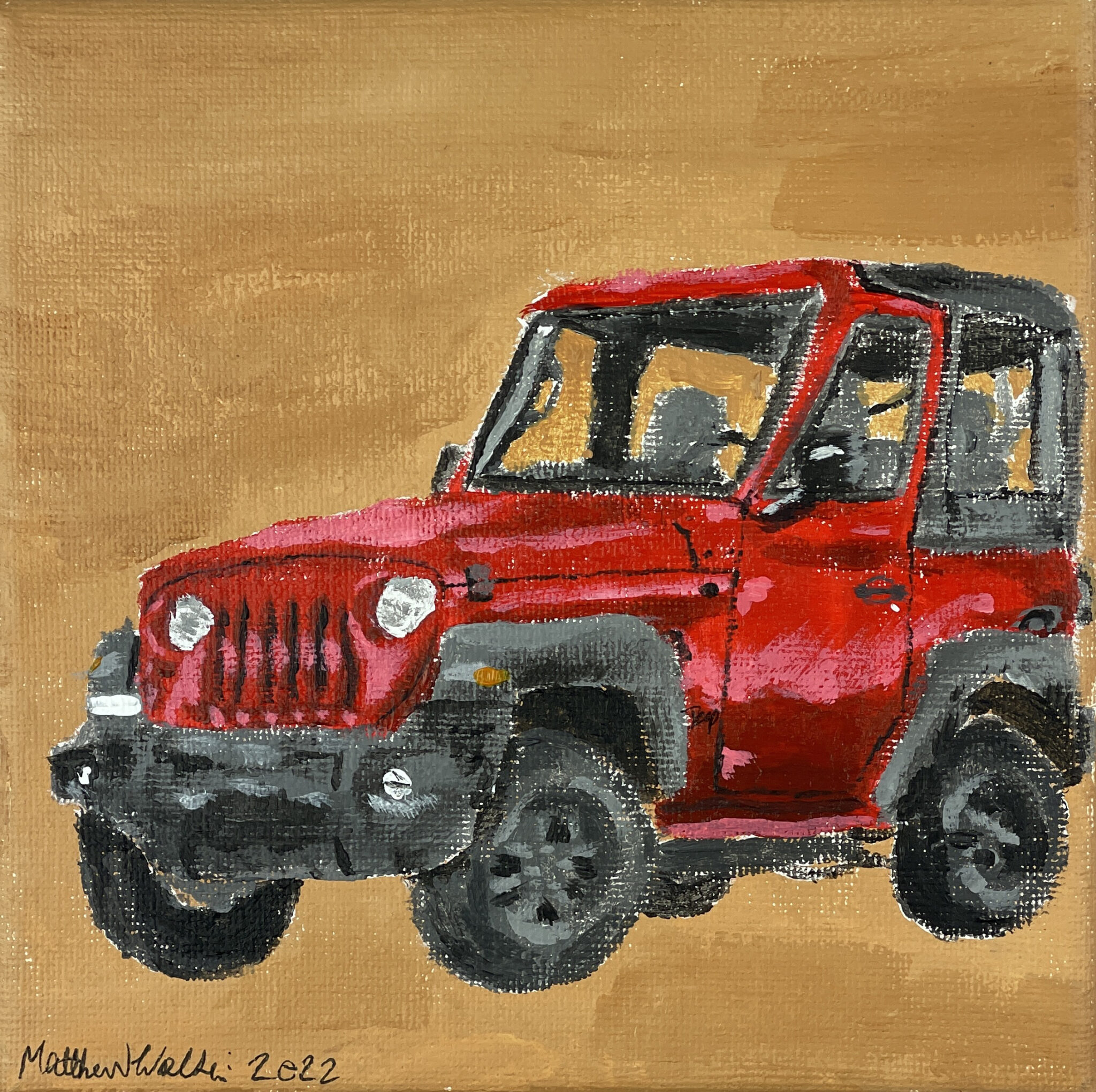 Red Jeep Wrangler-Matthew Wolski | LibertyTown Arts Workshop